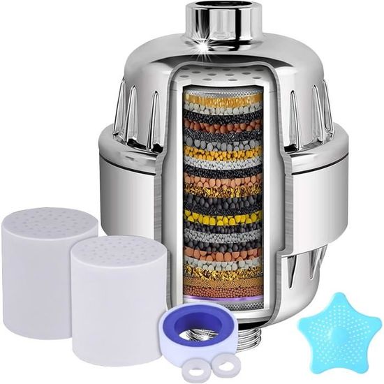 24 Niveaux Filtre Anti Calcaire Douche Filtre Calcaire Douche Eau ...