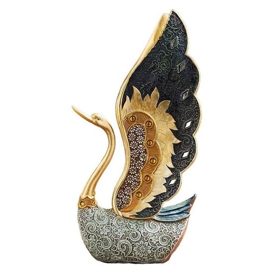 Figurine - KLOWARE - Cygne en cristal - Résine - Coloré - 16 x 6,5 x 31 ...