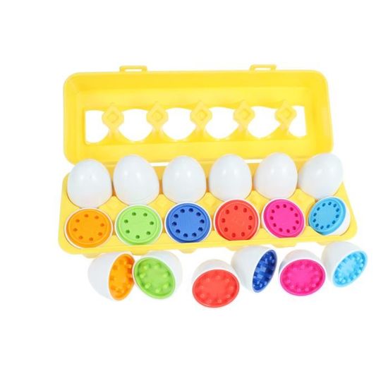 1 ensemble oeufs assortis coloré Premium assorti Puzzle éducatif tri ...