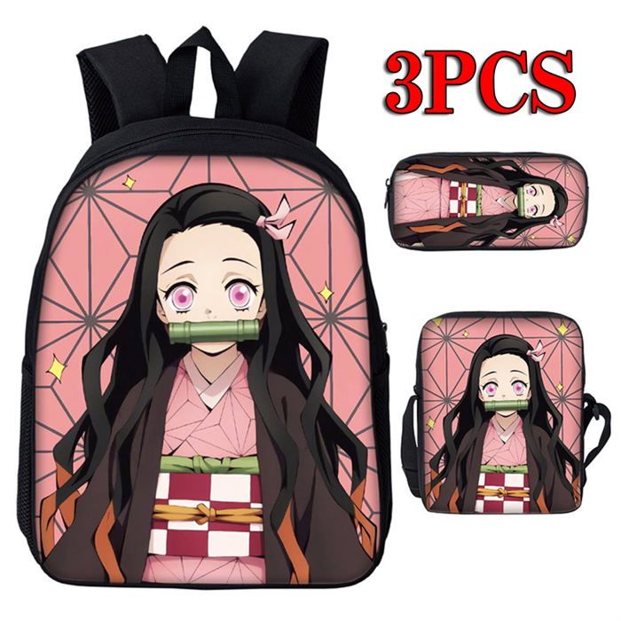 Anime Garçons Filles Étudiants 3 Pièces/Ensemble Sac À Dos Demon Slayer ...