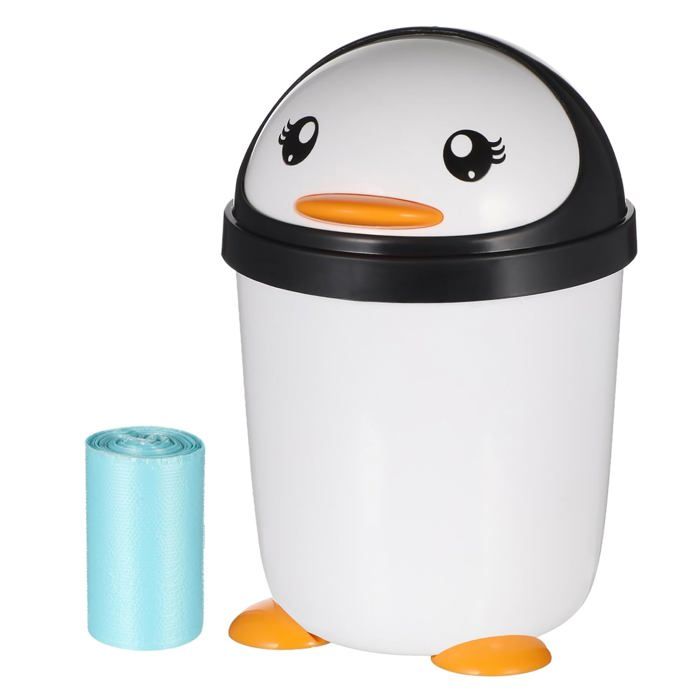 Pingouin Poubelle Mini Kawaii Mignon Flip Pingouin Poubelle Animal Voiture Poubelle Dessin Anim ...
