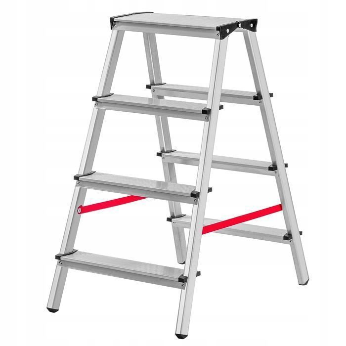 KADAX Échelle en aluminium Escalier domestique à 4 marches, double face - Cdiscount Jardin