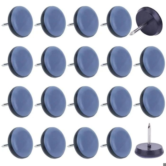 40 Pièces Patin Chaise avec Clouer - 22mm Ronde Patins pour pieds de ...
