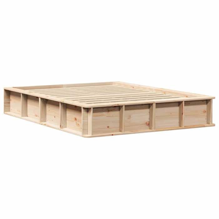 HSF®Cadre de lit - sans matelas - Pin massif 210x118x30 cm - pin massif ...