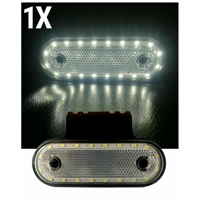 Feu de Position Avant Blanc LED 12-24V avec Support Noir Homologué E9 ...