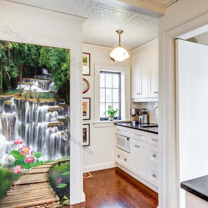 Autocollant Mural de porte forêt vierge,papier peint adhésif ...