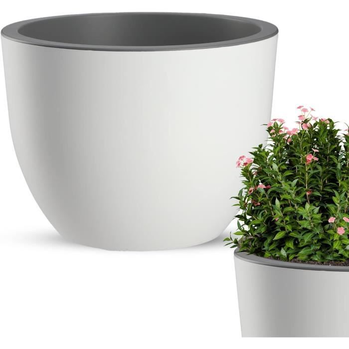 Pot de fleurs, pot de fleurs, rond en plastique, pour l'intérieur et l ...