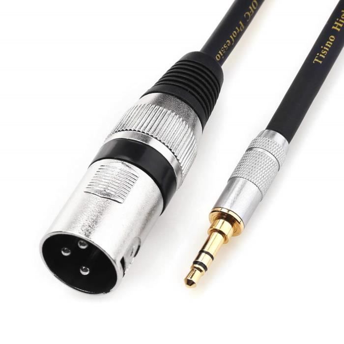 3.5mm vers XLR Câble déséquilibré 3,5mm Mini Jack stéréo vers XLR mâle ...