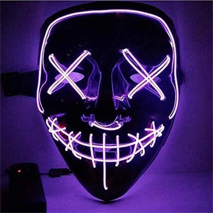 Masque LED Halloween Purge Masque Lumineux Néon Masques La Purge ...