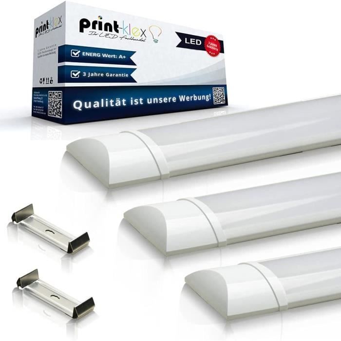 Lot de 2 tubes fluorescents LED ultra fins 120 cm 18 W 3000 K – Blanc ...