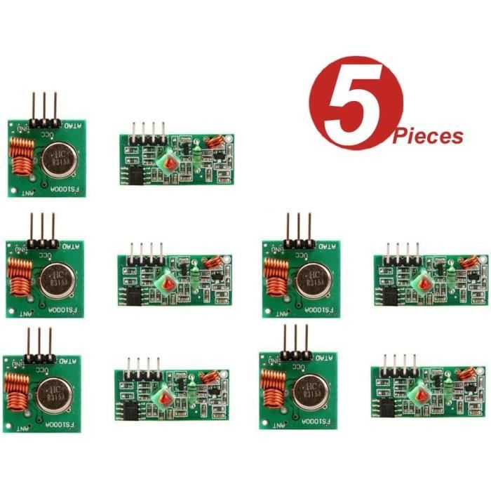 Modulateur Rf - 5Pcs 433 Mhz Sans Fil Émetteur Et Module Récepteur Kit ...