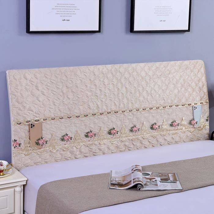 KOv-14495 Couvre-tête de lit en coton épais avec broderie de fleurs housse de protection ...