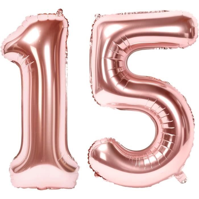 Numéro Ballons 15 Ans Géant Ballons En Or Rose Foil Helium Ballons Fête ...