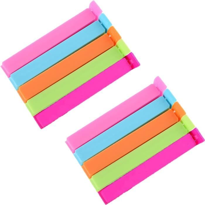 10 PCS Clip Fermeture Sachet,Pince Alimentaire Plastique,Clips Sachet ...