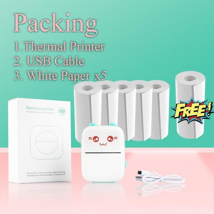 Toutes Nos Imprimantes Mini Imprimante Thermique Portable Sans Fil