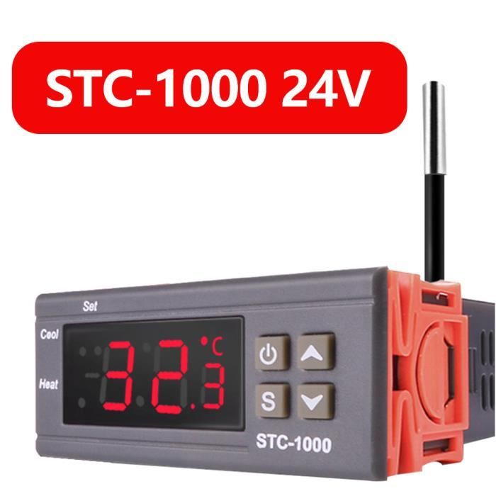 STC1000 24V - Thermostat Régulateur De Température Numérique, Incubateur Relais Led 10a ...