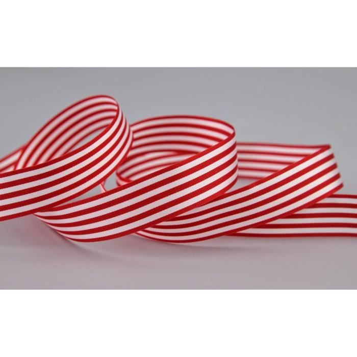 3 M X 9 Mm Ruban Décoratif À Rayures Rouge En Tissu Pour Décoration De ...