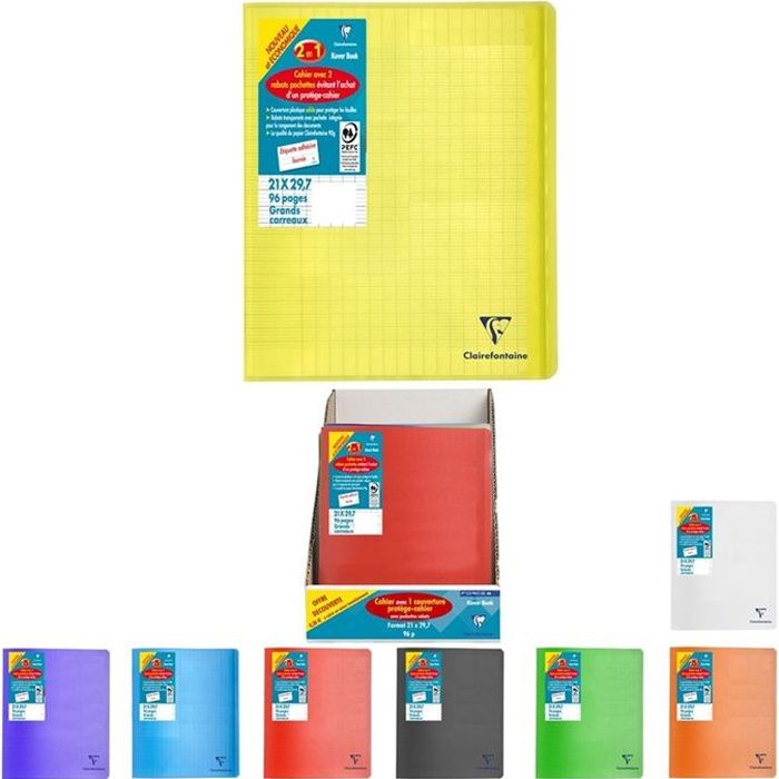 Kover book cahier piqure avec rabats 210x297 96 pa - Cdiscount Beaux ...