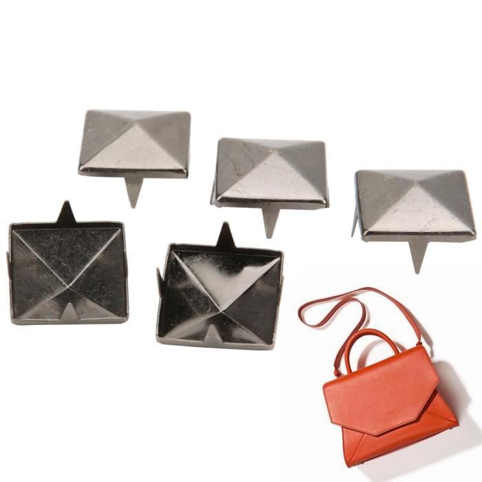 Hurrise Pyramide Rivet 100pcs Square Pyramid Punk Rivets 4 Claw Metal