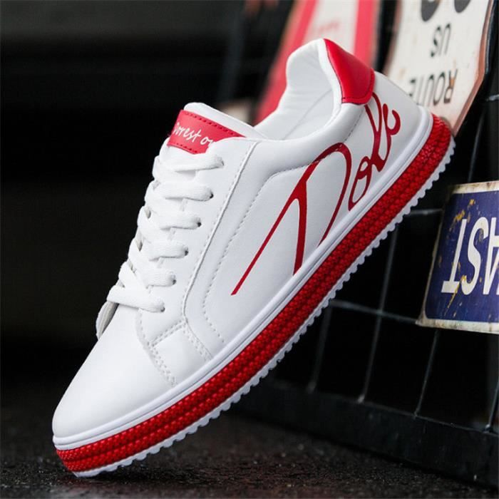 Baskets mode HB™ pour homme - Rouge - PU artificiel - Lacets Rouge ...