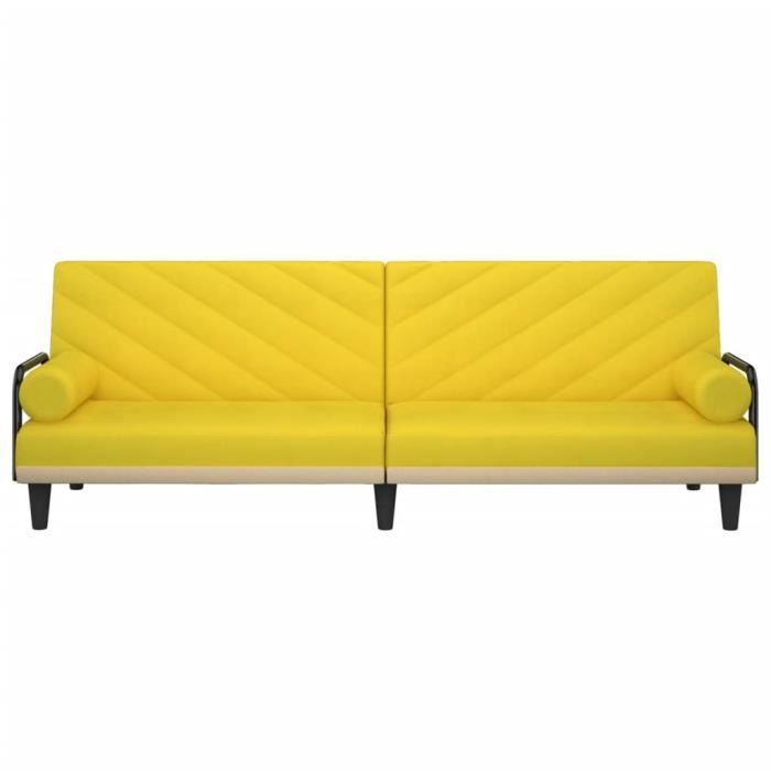 L3766-Canapé-lit avec accoudoirs jaune clair tissu-Pwshymi - Cdiscount ...
