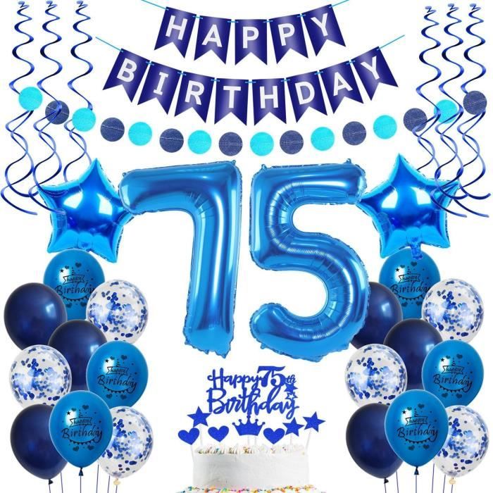 Décoration 75 Ans Anniversaire Homme Décoration Gâteau 75 Ans ...