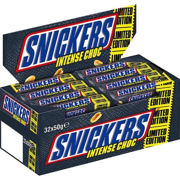 Snickers Intense Choc Chocolat Barres LIMITED EDITION 32 x 50g ...
