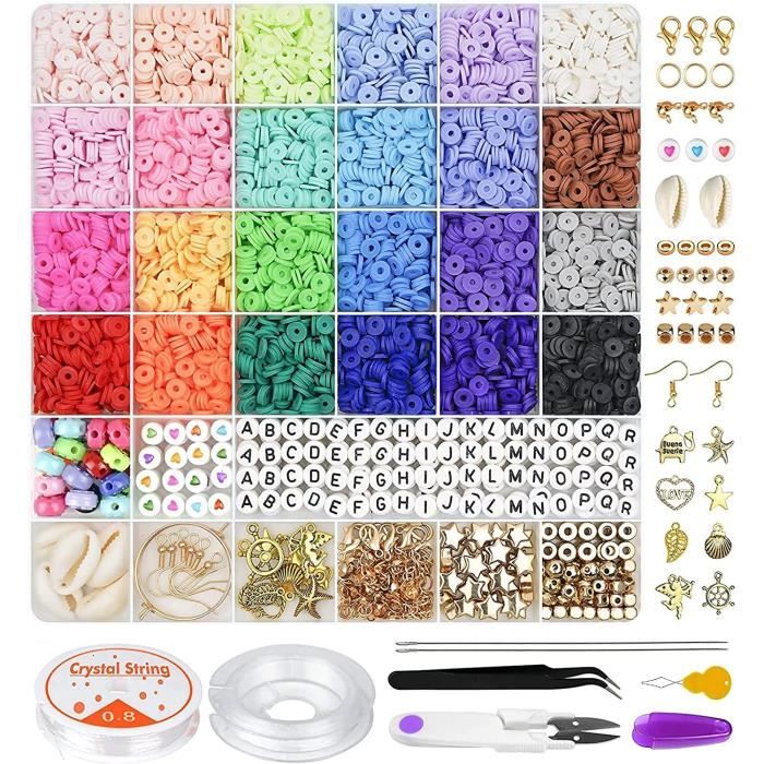 SLFYEE 6000 Pièce Perles pour Bracelet Bijoux Bricolage Kit Perles ...