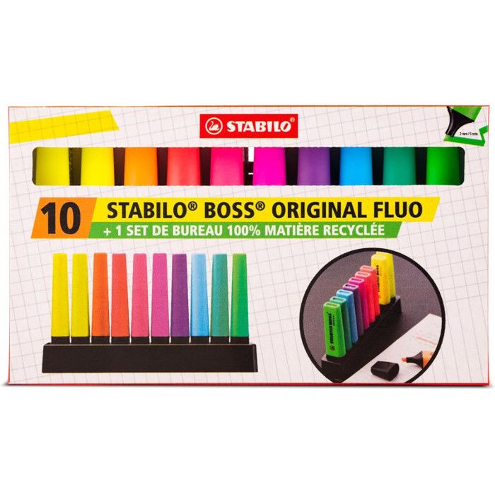 Surligneurs - STABILO - STABILO BOSS Original - Couleurs fluo - Pointe ...