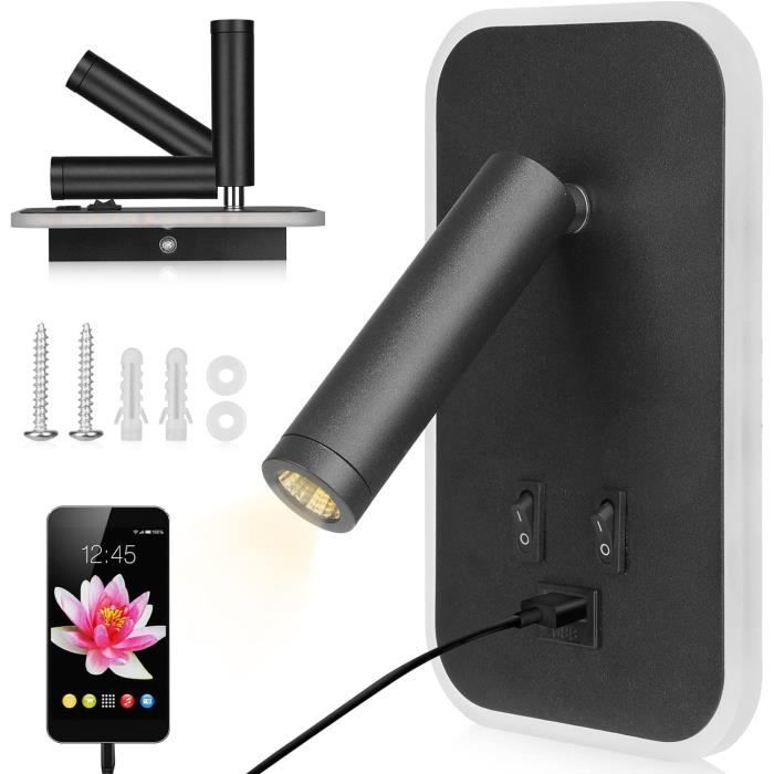 Lampe De Lecture Led, Applique Murale Led, Liseuse De Chevet Réglable ...