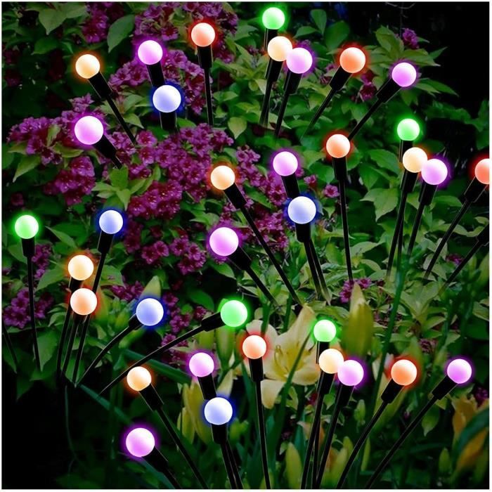 Lampe Solaire Effet Luciole, 4 Packs De 6 8 10 Led Lampe Solaire Luciole Exterieur, Éclairage ...