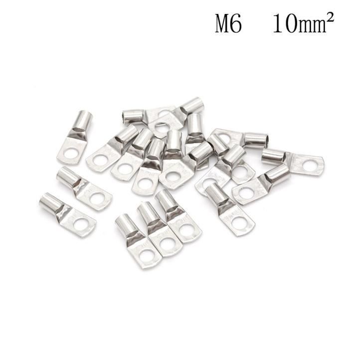COSSE ELECTRIQUE,M6 10mm2--Bornes de batterie, 20 pièces SC6 5-6 M4-M5-M6-M8, trou de boulon ...