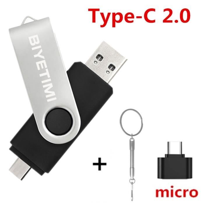 CLE USB,Black-128GB--Clé Usb Type-c Otg 128, Support À Mémoire De 32 Go ...