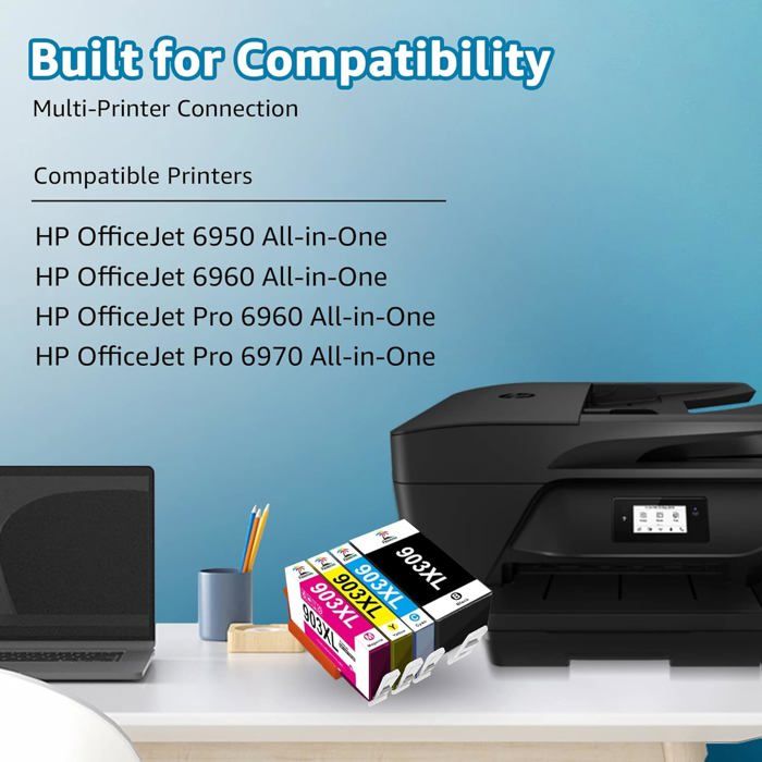 903XL Compatible pour Cartouche HP 903 XL Noir et Couleur Remplacement ...
