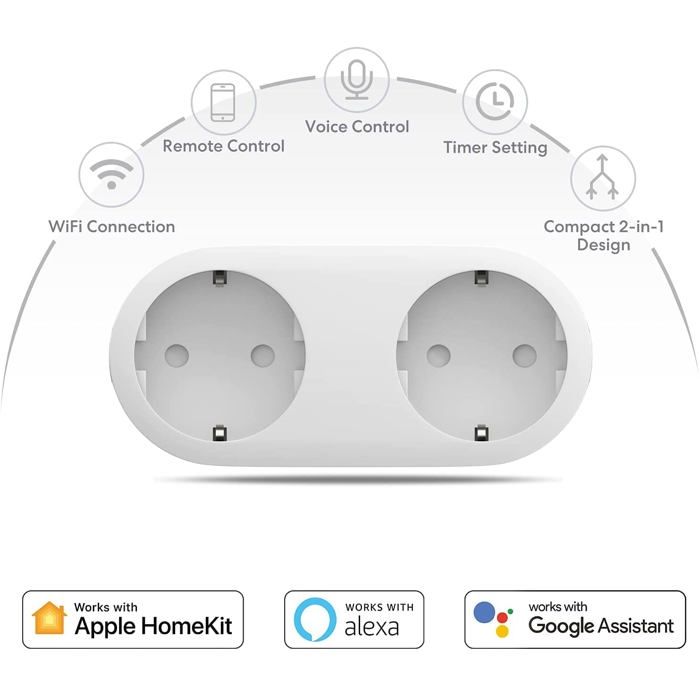 Prise Connectée (Type F), Prise Intelligente Compatible avec Apple ...