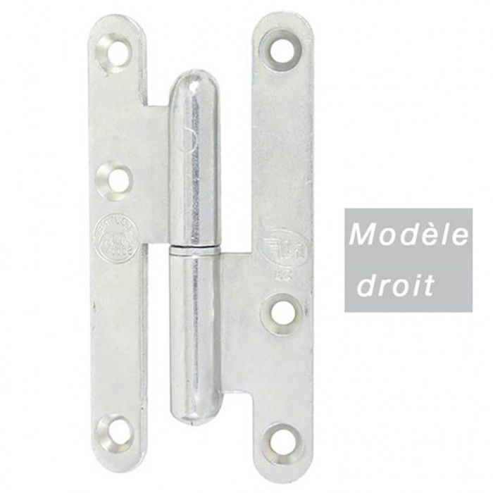 Paumelle Paris bt rond 80x40 droite zingué blanc nf - Cdiscount Bricolage