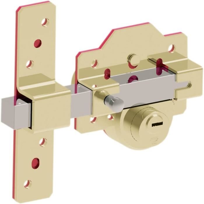 Verrou de porte avec cylindre de haute sécurité extérieur et intérieur ...
