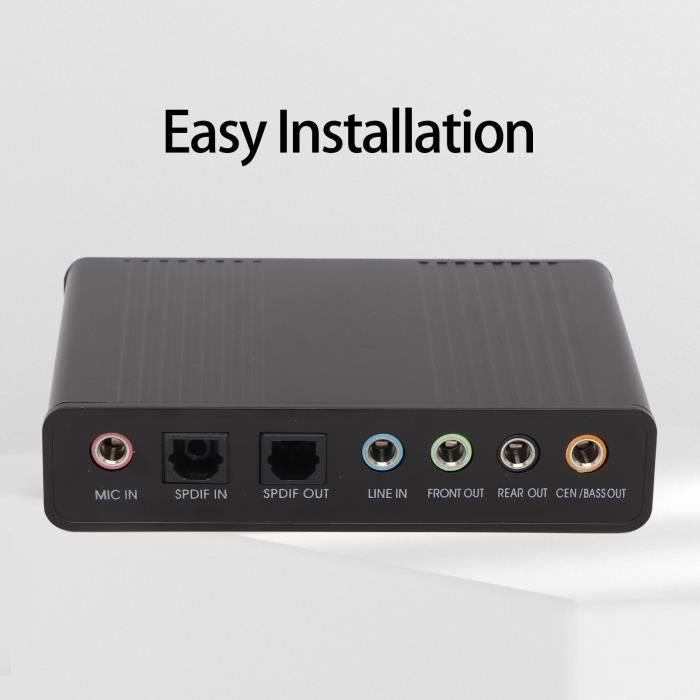 TMISHION Carte son 5.1 Carte son USB 6 canaux Taux d'échantillonnage 48 ...