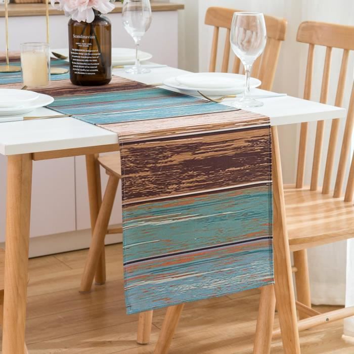 Chemin De Table Vert 33 X 183 Cm Chemins De Table Rétro Rustique En ...