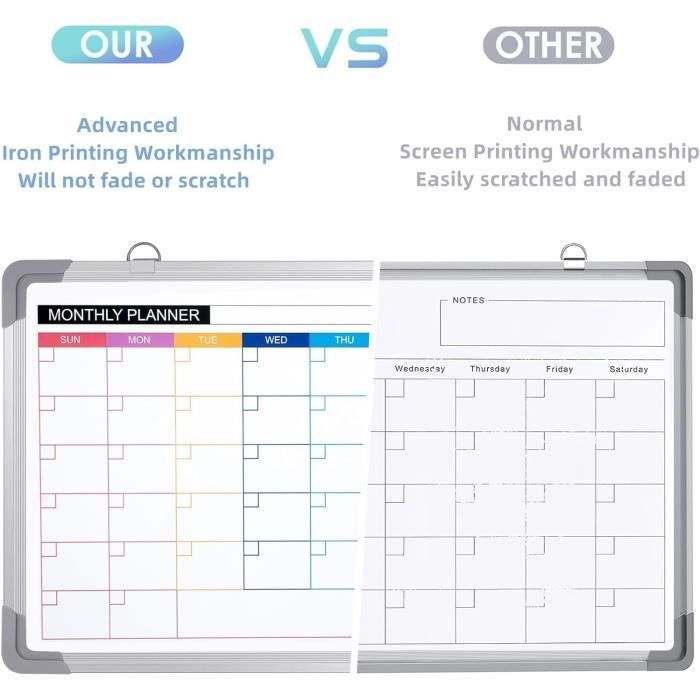 Petit tableau blanc magnétique A3 pour mur, planificateur mensuel mini ...