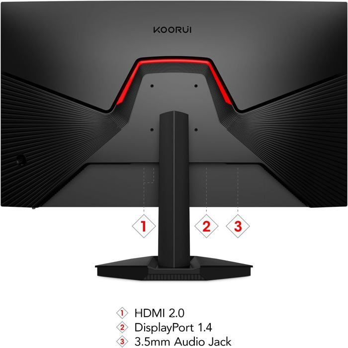 Ecran PC Gaming - KOORUI GN05 - 27" QHD - Dalle VA - 240 Hz - 1 ms - 2xHDMI 2.0,1xDisplayPort1.4 ...