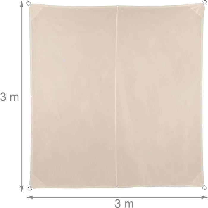 Relaxdays Voile d’ombrage carré diffuseur d’Ombre Protection Soleil ...