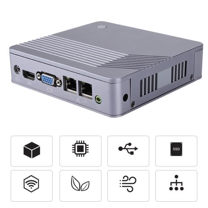 VINGVO Mini PC Quad Core Mini PC hôte intégré pour Intel J1900 2.0GHZ 4 ...
