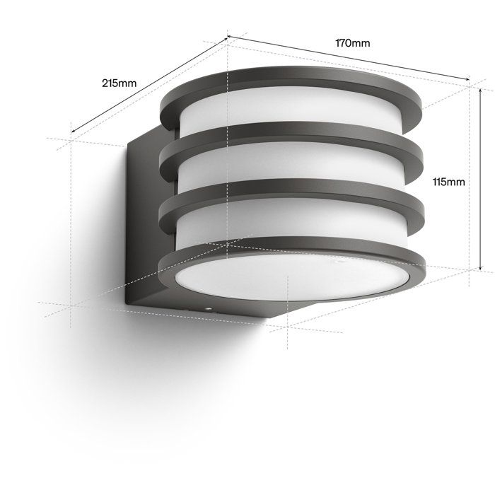 Applique murale - PHILIPS HUE - Lucca - Anthracite - A60 WCA - IP44 ...
