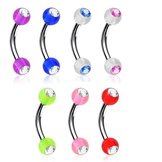 Lot 7 Piercings Arcade DYLAN Barre Acier Chirurgical Inoxydable Anti ...