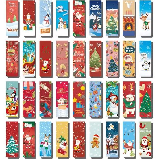 36 Pièces Marque-Pages Magnétiques,Noël Signets Magnétiques,Marqueurs ...