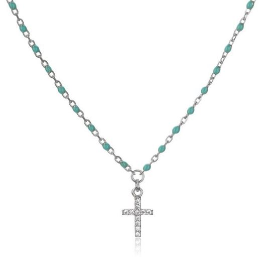 Chaine De Cou Vendue Seule X95QU 925 argent Sterling Mini croix spécial ...