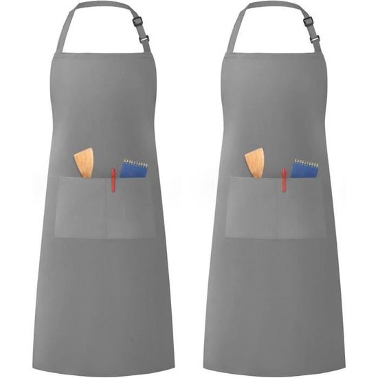Lot De 2 Tabliers Bip Unisexes Réglables Pour Homme Et Femme – Tabliers ...