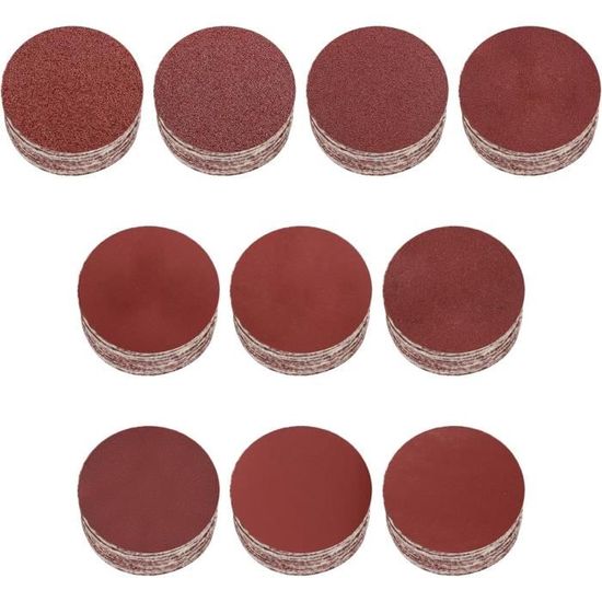 Lot De 100 Feuilles De Papier Abrasif 100 Mm, Grain 40, 60, 80, 120 ...