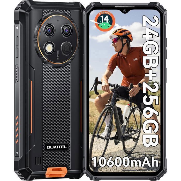 OUKITEL G1 Smartphone Robuste - 24Go+256Go - Caméra 48MP - Écran 6,52 ...